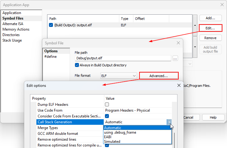 winIDEA Callstack: Issues with display - TASKING Knowledge Base